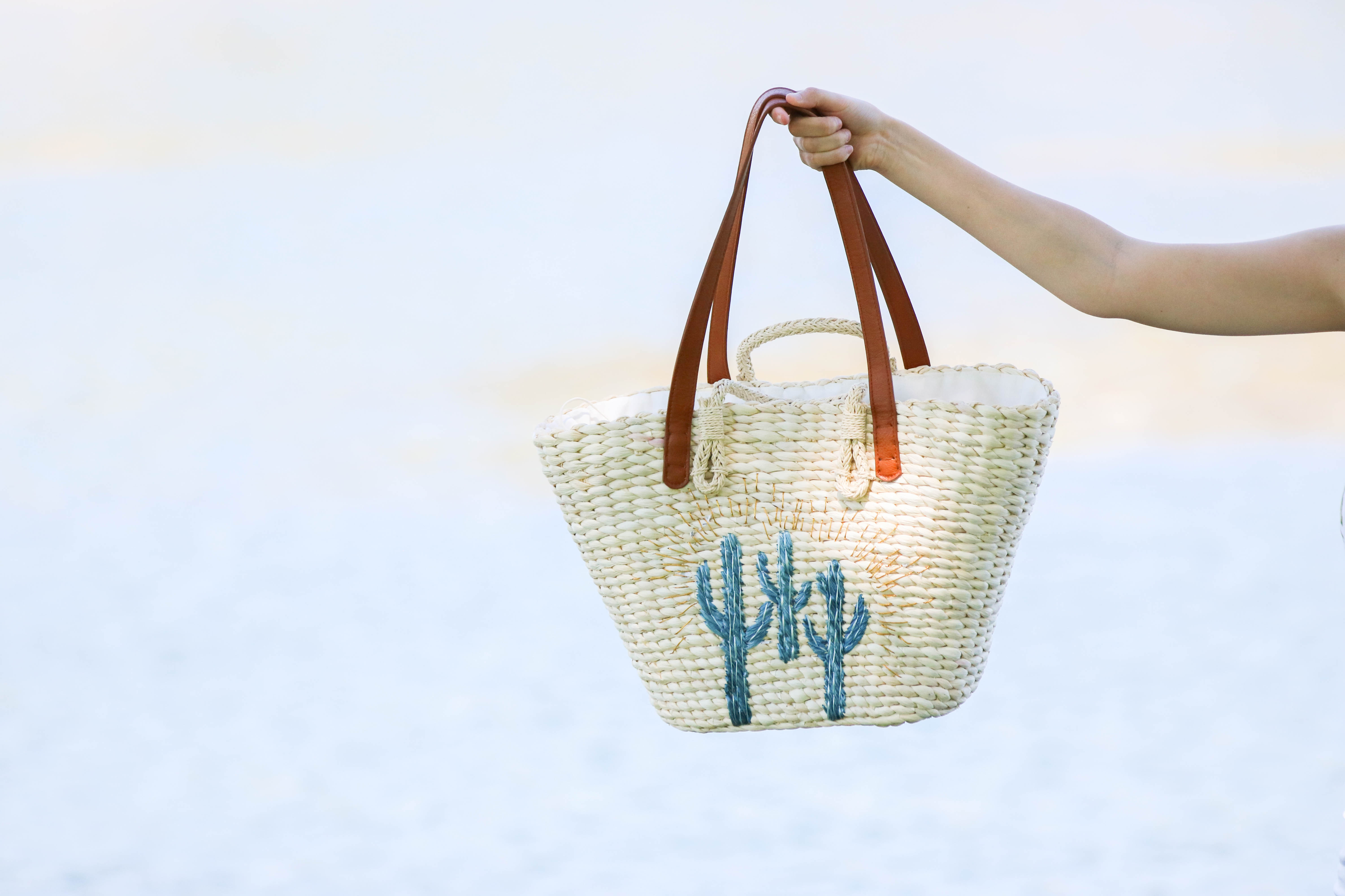 Cactus Straw Tote - For The Love Of Glitter
