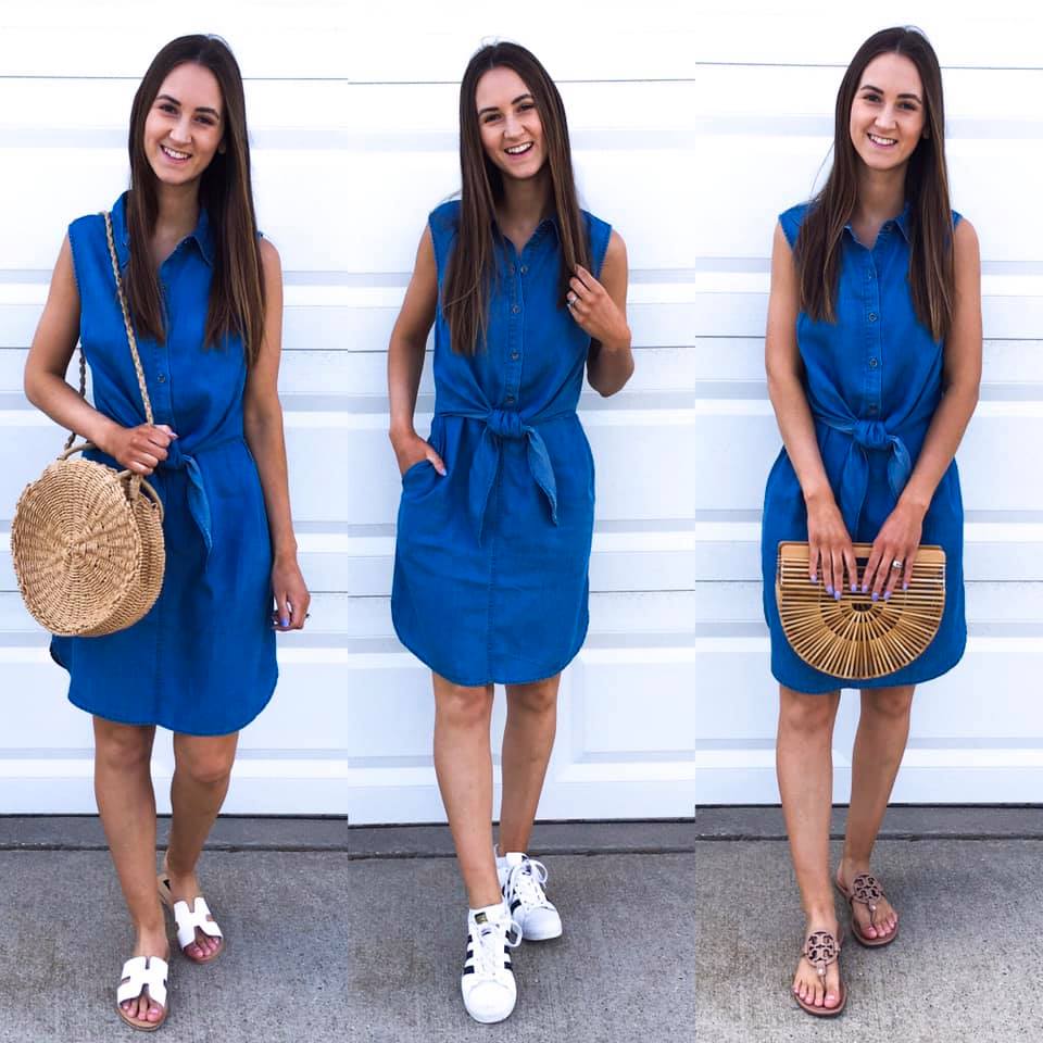 4 Ways To Style A Denim Dress - For The Love Of Glitter